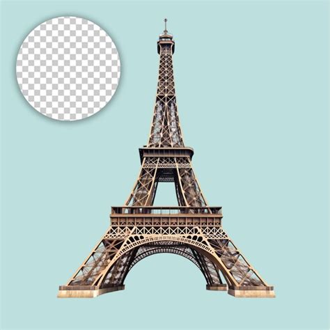 Famous Eiffel Tower In Paris On Transparent Background Premium AI Generated PSD