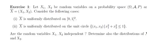 If The Joint Distribution Is Uniform Then The Random Variables Are