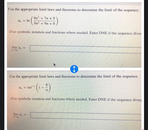 solved use the appropriate limit laws and theorems to