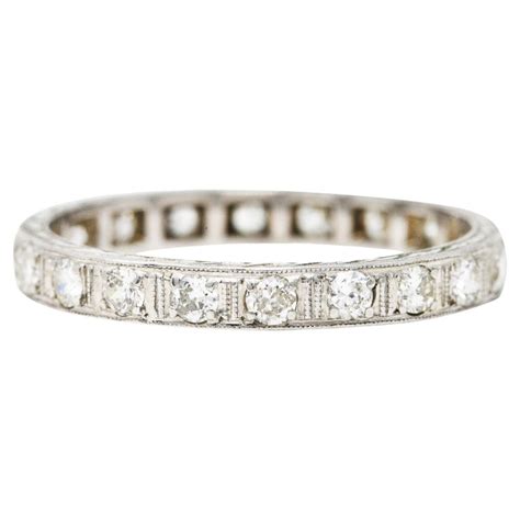 Art Deco 060 Carat Diamond Platinum Eternity Band Ring At 1stdibs