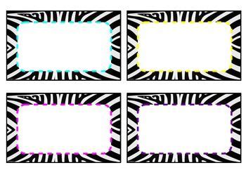 Editable Classroom Zebra Labels Zebra Labels Spongebob Birthday Party Classroom