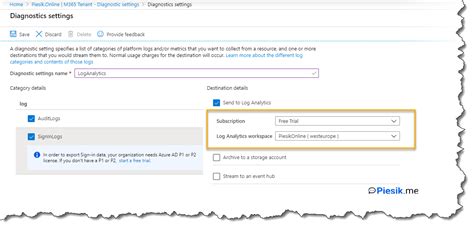 Catch Azure AD Logs To Log Analytics Piesik Me