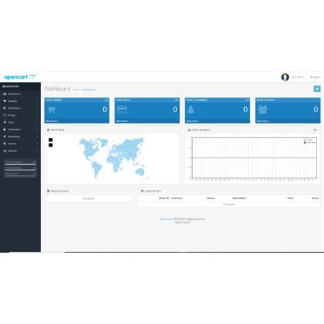 Opencart Admin Dashboard World Map Layouts