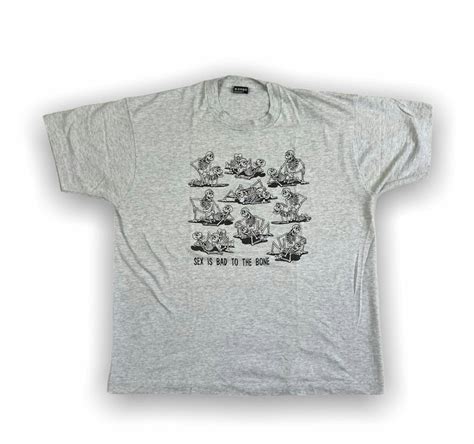 Vintage 1993 Sex Is Bad To The Bone Skulls Skeleton Tee T Shirt Grailed