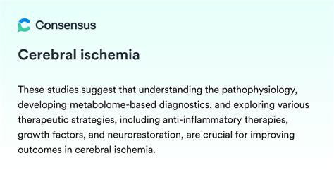 Cerebral Ischemia Consensus Academic Search Engine