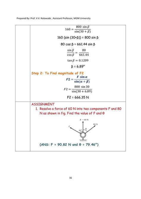 Unit Force System Solved Problems On Force System Pdf
