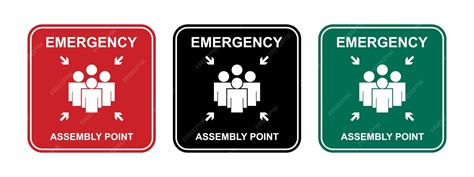 Premium Vector A Group Of Signs That Say Emergency Assembly Point