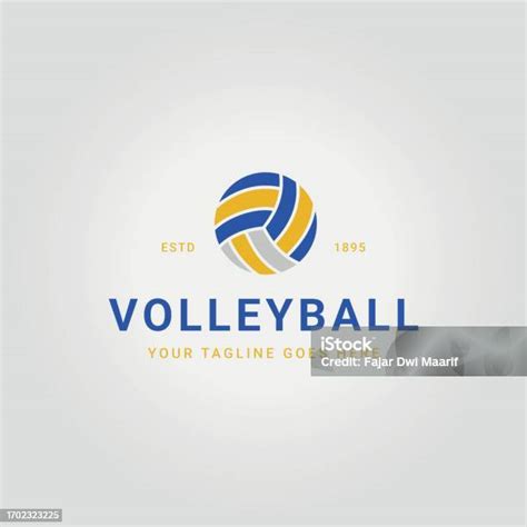 간단한 배구 로고 아이콘 벡터 디자인 배구 선수권 대회의 그림 Championship에 대한 스톡 벡터 아트 및 기타 이미지 Championship 개념 경기 스포츠