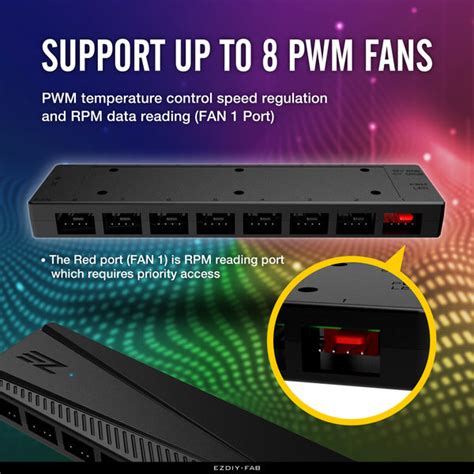 Argb Pwm Fan Hub 8 Pwm Ports8 Argb Ports Ezdiy Fab