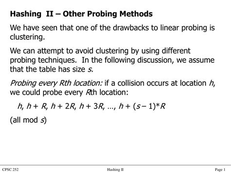 Ppt Hashing Ii Other Probing Methods Powerpoint Presentation Free Download Id7078278