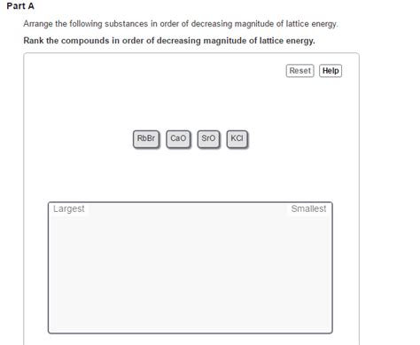 solved arrange the following substances in order of