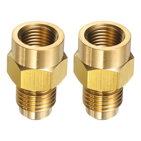Uxcell 2pcs Brass Flare Tube Fitting 14 Od X 18 Npt Female Half