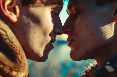 Premium Photo Love Concept Kiss Of Gay Men Kissing