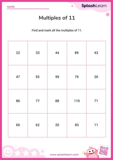 Multiples Of 11 — Printable Math Worksheet