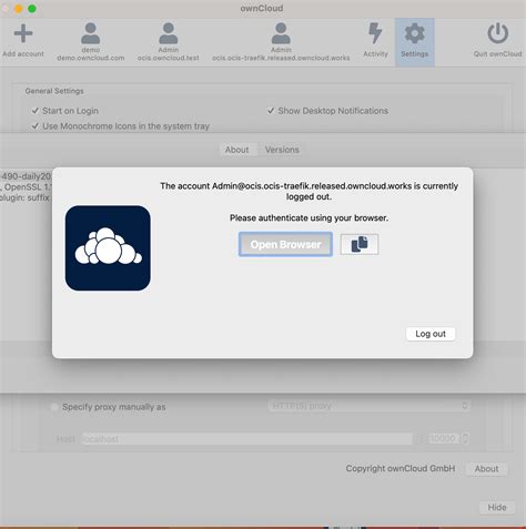 QA GUI Does Not React When Logging In While Adding A New Account Issue Owncloud