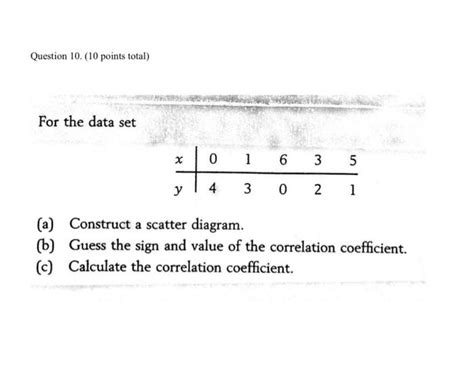 Solved Question 10 10 Points Total For The Data Set A
