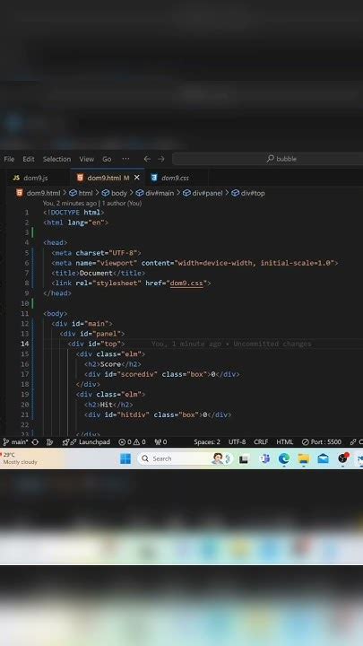🎮 build a bubble shooter game with html css and javascript 🚀 coding viralshorts programming