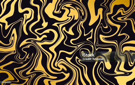 대리석 질감입니다 골드의 다이나믹 리퀴드 패턴 황금 물결 모양 라인 디자인 프로젝트에 대 한 벡터 유체 배경입니다 액체에 대한 스톡 벡터 아트 및 기타 이미지 Istock
