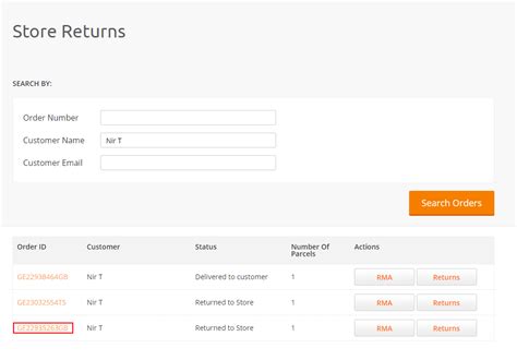 Process Returned Orders