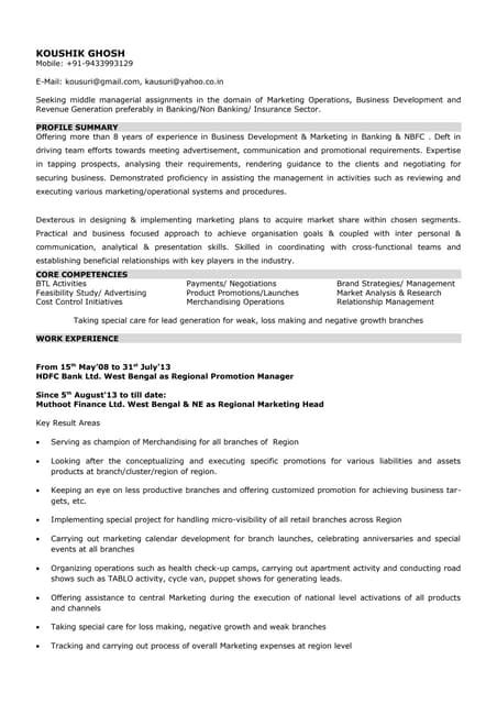Resume Koushik Ghosh Fy 16 17 Pdf