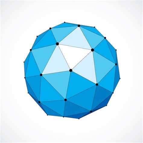 Premium Vector Abstract Vector Low Poly Object With Black Lines And Dots Connected Blue 3d