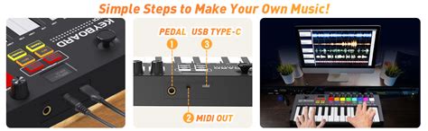 Konix Midi Keyboard Controller 25 Key Portable Usb Midi With Velocity Sensitive