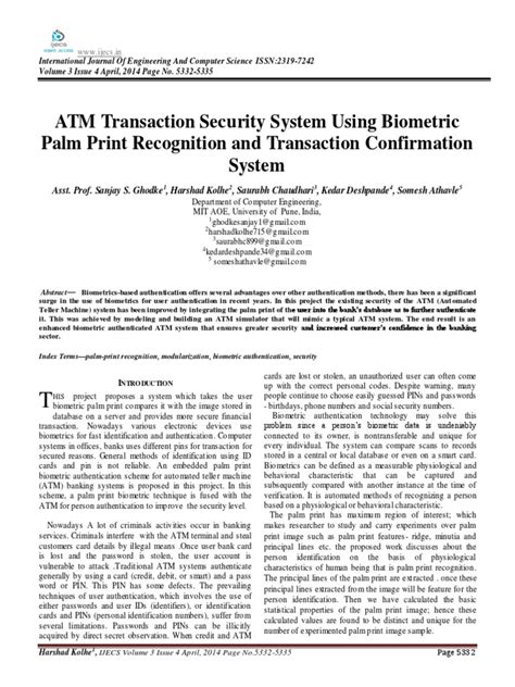Biometrics In Secure E Transaction Pdf Personal Identification Number Automated Teller Machine