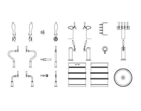 Bar Components Cad Blocks Cad Drawing Details Dwg File Cadbull