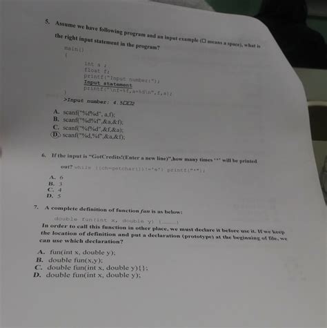 Solved 5 Assume We Have Following Program And An Input Chegg Com