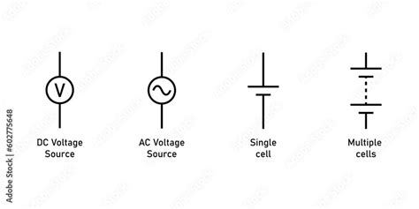 Direct Current Dc And Alternating Current Ac Voltage Source Single Cell And Multiple Cell