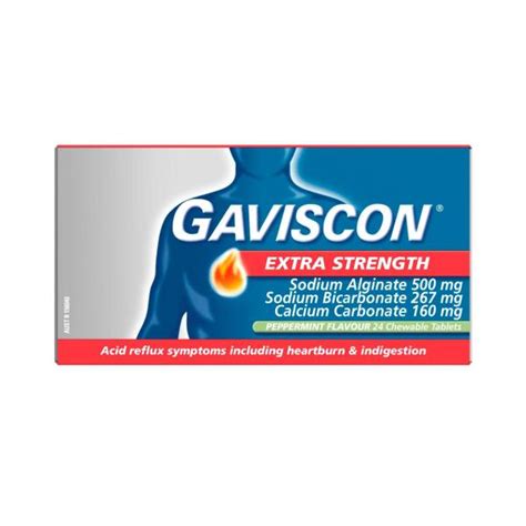 Buy Gaviscon Extra Strength 500mg Peppermint Tablets 24 Pack Coles