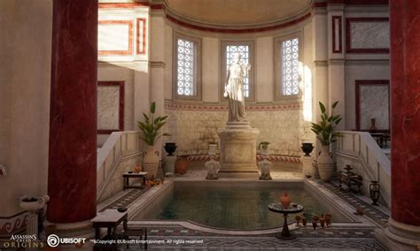 Artstation Ac Origins Roman Bath Nikolay Bonev Roman Bath House Roman House Roman Bathroom