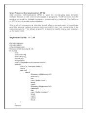Inter Process Communication IPC Docx Inter Process Communication IPC Inter Process