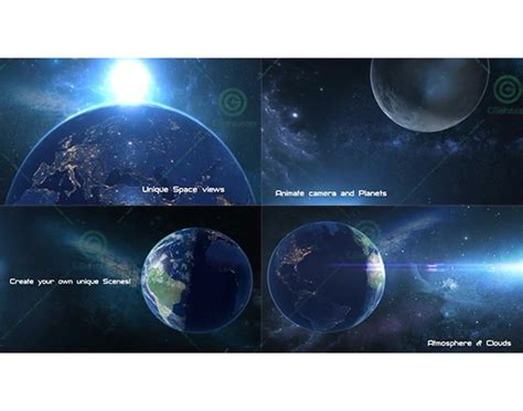 用e3d V2插件创建逼真震撼的星球特效ae模板 Cg爱好者网免费cg资源ae模板3d模型分享平台