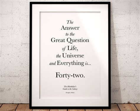The Hitchhikers Guide To The Galaxy Print 42 Fourty Two Douglas