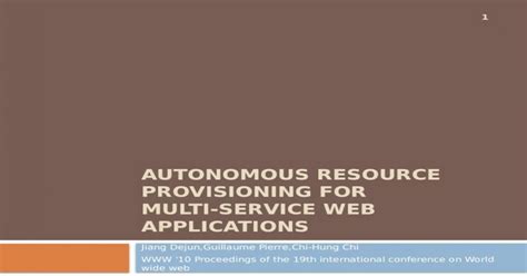 Pptx Autonomous Resource Provisioning For Multi Service Web Applications Dokumentips