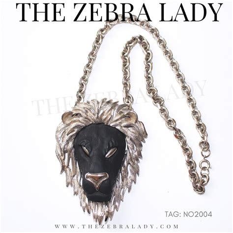 Vintage Luca Razza Lion Head Chain Belt — The Zebra Lady