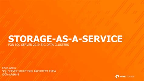 Storage As A Service For Big Data Clusters In Sql Server 2019 Pure Storage