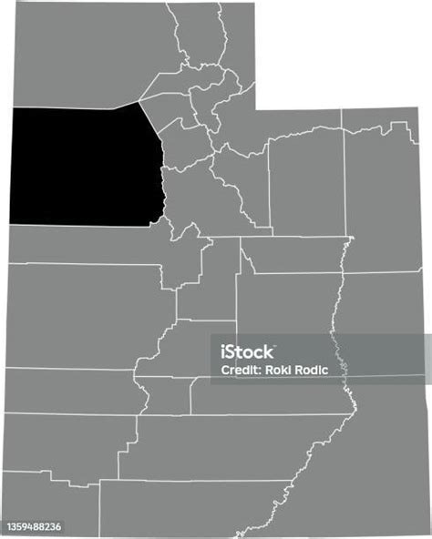 Location Map Of The Tooele County Of Utah Usa Stock Illustration