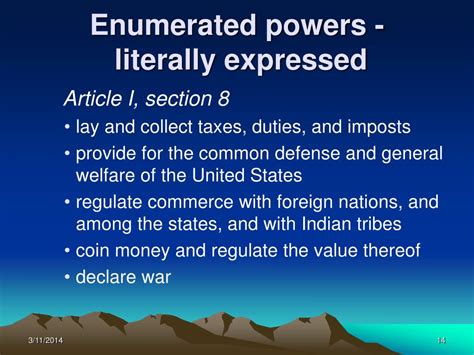 Enumerated Powers