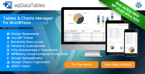 Wpdatatables 16 Soft Launched Wpdatatables Tables And Charts Wordpress Plugin