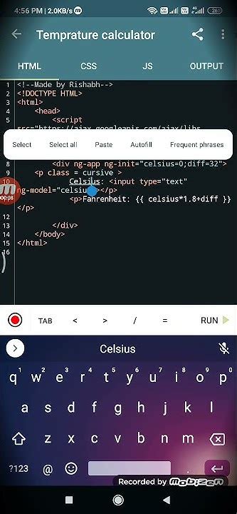 Temperature Calculater Htmlcss Web Tutorials Youtube