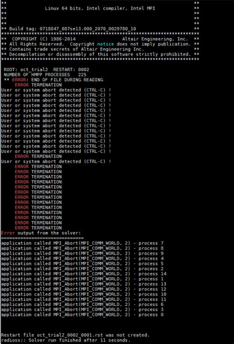 Error In Putting Up Restart File Altair Community