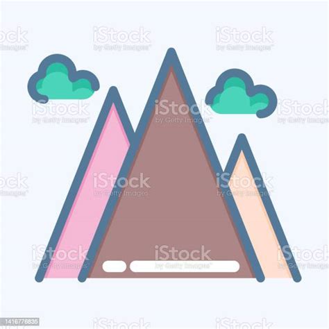 아이콘 산 여름 상징에 적합합니다 낙서 스타일 편집 가능한 간단한 디자인 디자인 템플릿 벡터 간단한 그림 개체 그룹에 대한 스톡 벡터 아트 및 기타 이미지 Istock