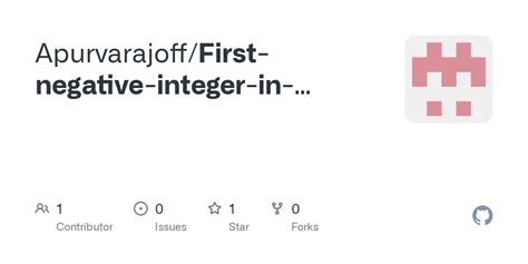Github Apurvarajofffirst Negative Integer In Every Window Of Size K