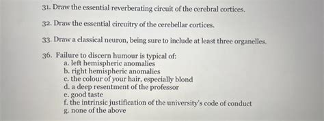 Solved 31 Draw The Essential Reverberating Circuit Of The Solved 31 Draw The Essential Reverberating Circuit Of The