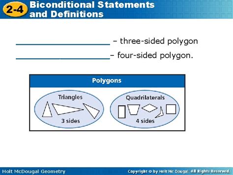 biconditional statements 2 4 and definitions objective write