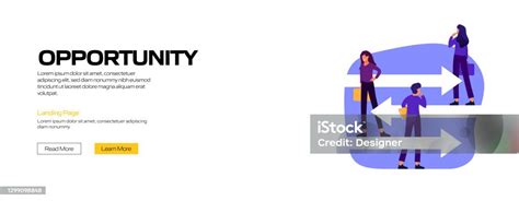 웹사이트 배너 광고 및 마케팅 자료 온라인 광고 비즈니스 프레젠테이션 등에 대한 기회 개념 벡터 일러스트레이션 경영자에 대한 스톡 벡터 아트 및 기타 이미지 Istock