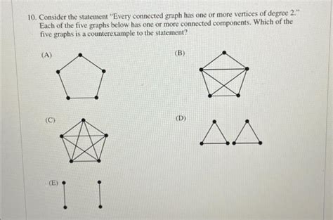 solved 0 consider the statement every connected graph has