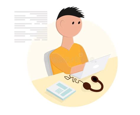 Programmer Writes Code For A Computer Young Man Sitting At Desk Stock